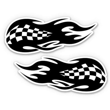GT Graphics Express Race Car Flames - 12" Each Vinyl Stickers ...