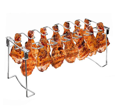 Triceratops 2 Packs Grill Rack, Chicken Leg and Wing Rack, 14 Slots BBQ ...