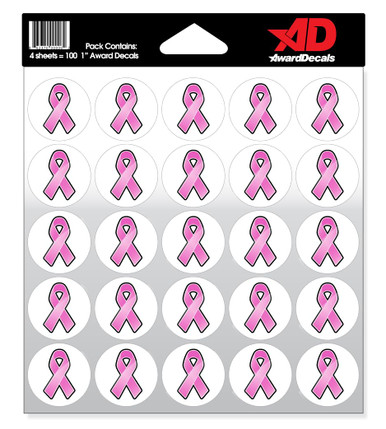 Award Decals Breast Cancer Awareness Pink Ribbon Sticker Set (100 ...