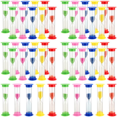 HOZEON 50 PCS 1 Minute Sand Timer, Plastic Hourglass Timer, Plastic ...