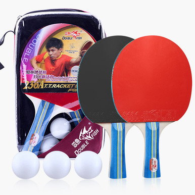 DOUBLE FISH Ping Pong Paddle Set, ITTF Approved Rubber 2 Player Ping ...
