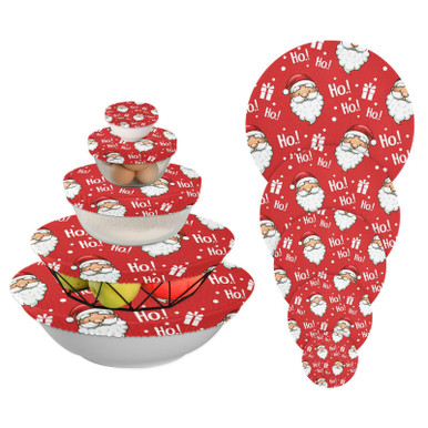 Christmas 5PCS Reusable Elastic Bowl Covers for Food Storage Stretch ...