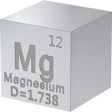 Magnesium Cube - Metal Element Cubes - Laser Engraved Density Cube Set ...