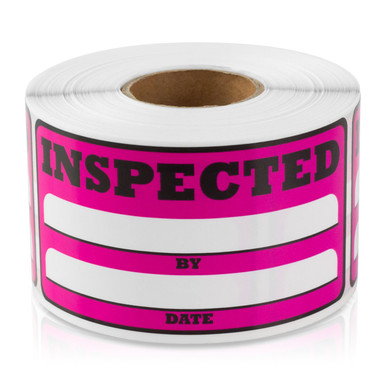 600 Inspected by Stickers - 1.5 x 3 Inch Inspection Stickers, Writable ...