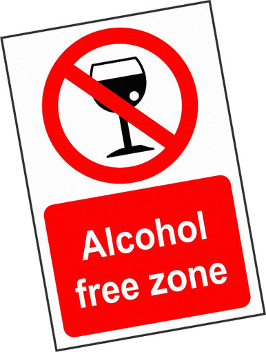 Sticker - Warning - 5X Alcohol Free Zone Sign - Vinyl - for Your Safety ...