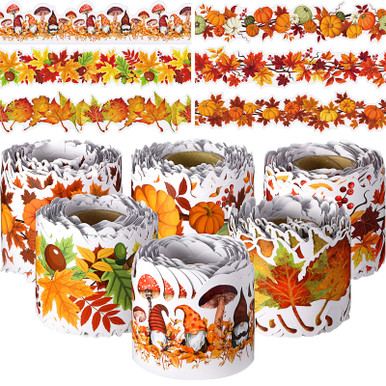 6 Rolls 196.8 ft Fall Bulletin Board Borders Thanksgiving Autumn ...