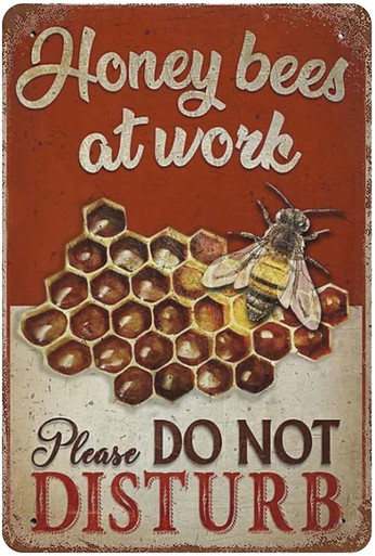 Geuuki Metal Sign Honey Bees at Work Vintage Signs Retro Tin Signs ...