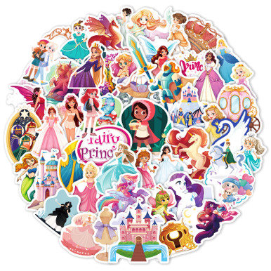Princess Stickers for Girls Kids Teens 100PCS Cartoon Princess Stickers ...