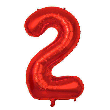 Red Number 2 Balloon, GINZU 0-9 2nd Birthday Decorations for Girl, 40 ...
