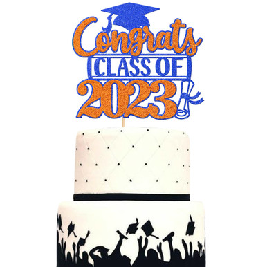 Rsstarxi 1 Pack Congrats Class of 2023 Cake Topper Glitter Congrats ...