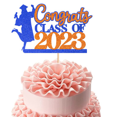 Rsstarxi 1 Pack Congrats Class of 2023 Cake Topper Glitter Class of ...