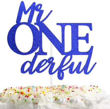 One Cake Topper for Baby Shower - Glitter Cake Topper for 1st Birthday ...