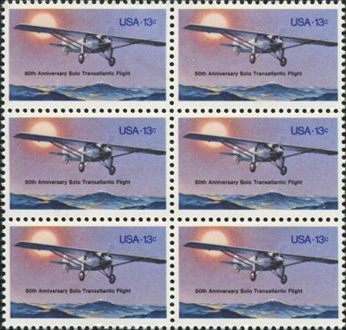 LINDBERGH FLIGHT - SOLO TRANSATLANTIC ~ SPIRIT OF ST LOUIS #1710 Block ...