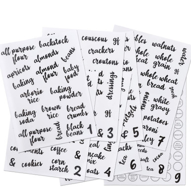 Kitchen Pantry Labels for Food Storage Containers, Set of 270 Clear ...