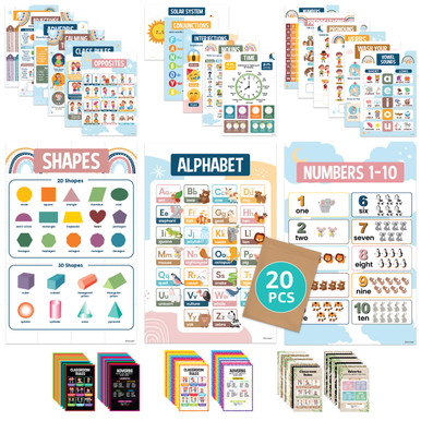 20 Toddler Learning Posters - 11x17in Kindergarten Posters, Education ...