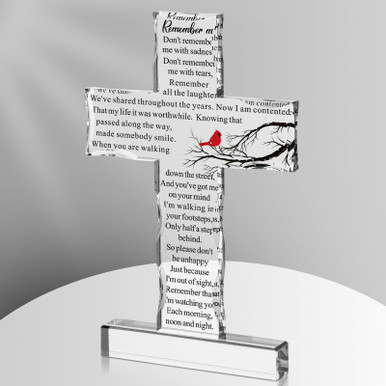 Suzile Acrylic Sympathy Standing Cross Memorial Gifts Remembrance ...
