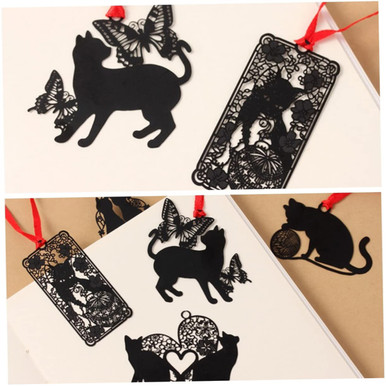 HAPINARY 5 Pcs Hollow Bookmark Clips Cat Shape Bookmarks Reading ...