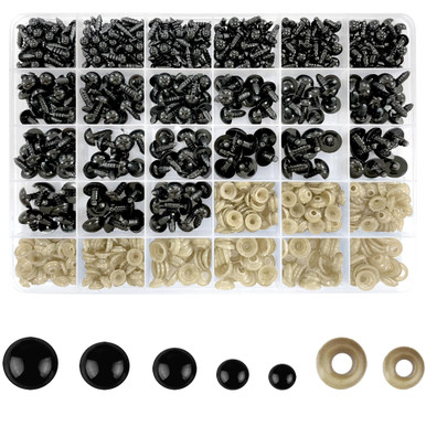 Qceasiy Plastic Safety Eyes with Washers 760 Pcs, Craft Doll Teddy Bear ...