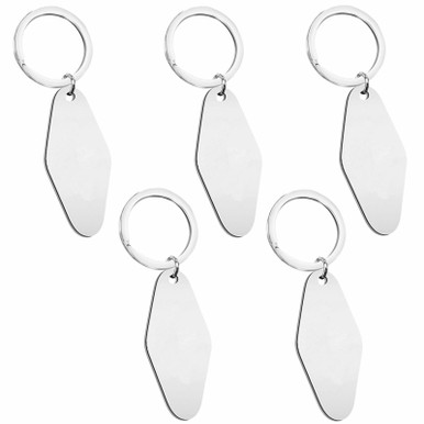 Stainless Steel Blank Motel Hotel Keychains Rhombus Vintage Room Key ...