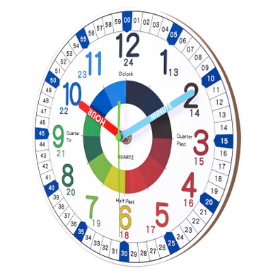 Crosstime Learning Clock for Kids - Silent Analog Telling Time Teaching ...