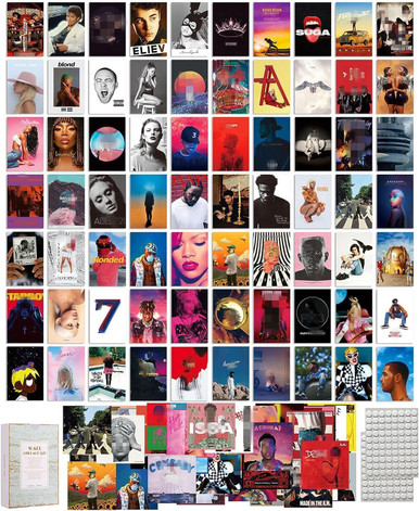 ASMANNA 125 Pcs Album Covers Wall Collage Kit Aesthetic Pictures 4x6 ...