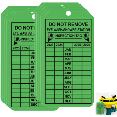 Eye Wash Station Inspection Tags 4-Year Monthly Eyewash Station ...