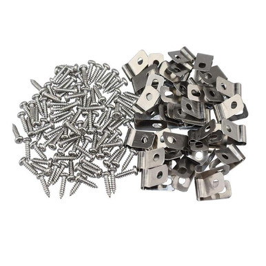 100 Pack Stainless Steel Screw Wire Clamps With Screws Simple ...