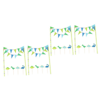 Abaodam 20 Pcs 1 Triangle Flag Picks Cake Decorating Banner Animal Birthday Cake Banner Dessert ...