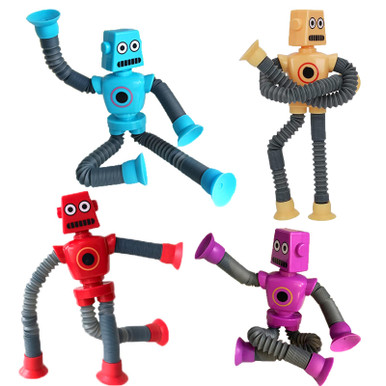 SYSAMA 4 Pcs Telescopic Suction Cup Robot Toy, Coolest Pop Tubes ...