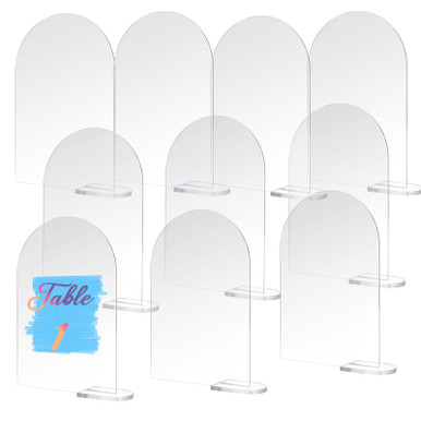 10 Sets Arch Acrylic Table Sign Clear Acrylic Table Numbers DIY Blank ...