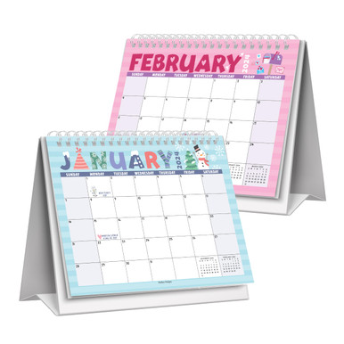 Doodle Small Desk Calendar 2024 Standing Flip - Small Desktop Calendar ...