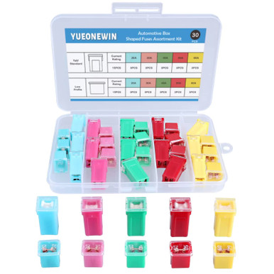 30pcs Jcase Car Fuse Assortment Kit, Tall/STD and Low Profile Jcase Box ...