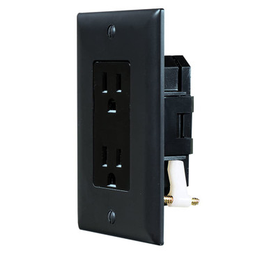 RV Designer S817, Self Contained Dual Outlet with Cover Plate, Black ...