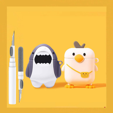 Cute Duck & Shark Case for Airpod 2nd 1st Generation Case, Funny 3D ...