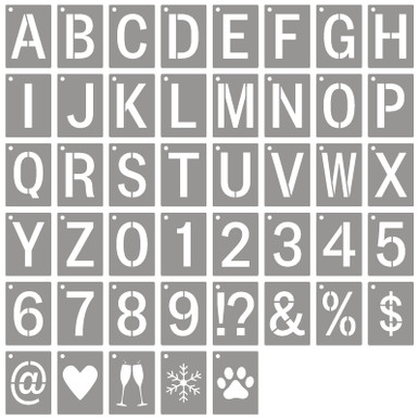 BAMIDELE 4 Inch Letter Stencils and Numbers, 45 Pcs Plastic Alphabet ...