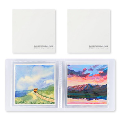 2pcs Square Mini 20 Sheets 300 GSM (140lb) 3.9"x3.9"Portable Tearable ...