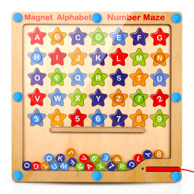 Magnetic Alphabet and Number Maze for Toddlers: Montessori Fine Motor ...