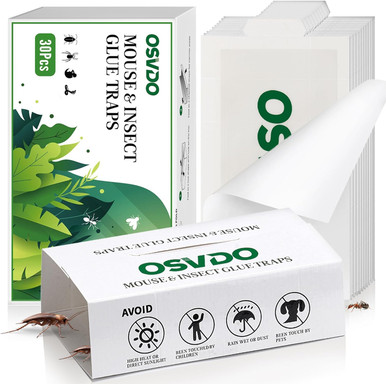 30 Pack Pest Glue Traps for Mice and Rats Indoor, Insects Spiders ...
