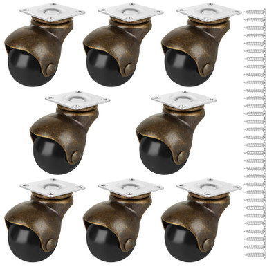 AKOLAFE 8 Pack Small Casters Wheels 1.5 Inch Heavy Duty Swivel Casters ...