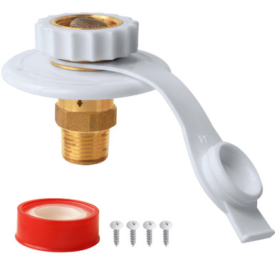 EXCELFU RV City Water Fill Inlet Flange Brass with Check Valve, RV ...