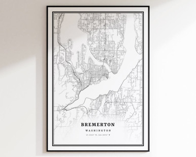 MG Global Bremerton 6 Layout Options Map Poster, Custom Bremerton Map ...