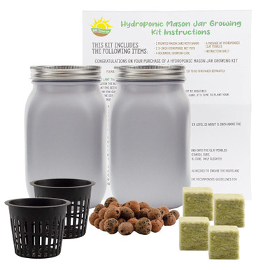 Hydroponic Mason Jar Starter Kit (10-Piece Set); w/Painted Mason Jars ...