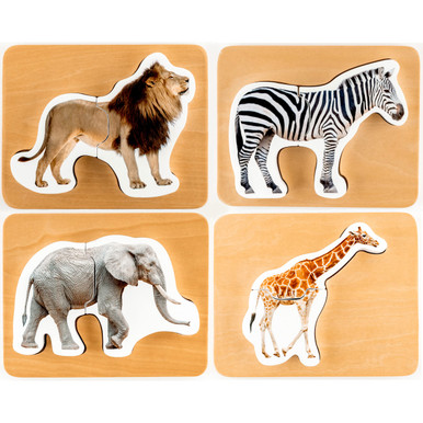 Wooden Montessori Animal Puzzles for Toddlers 2+ Years | Realistic ...