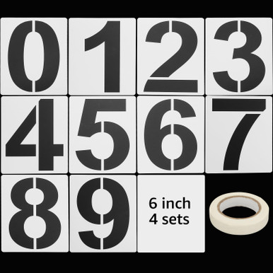 SHUESS 40 PCS 6 Inch Plastic Number Stencils Set, 0-9 Address Number ...