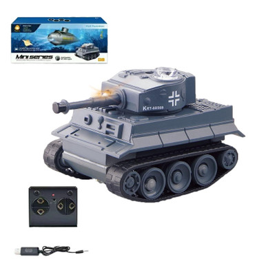 Mini German WW2 Tiger Battle Tank Gray RC 1/72 Scale Model IR Remote ...