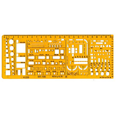 Drafting Templates - Architectural Template 1:100, Flexible Unbreakable ...