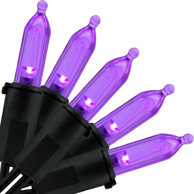 YULETIME Purple LED Christmas Lights with Black Wire, 33 ft 100 Count ...