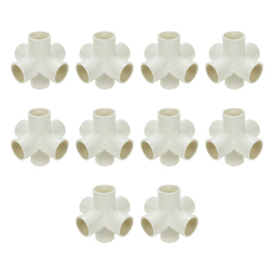 Woogim 25MM ID 6 Way PVC Elbow Fitting Connector for Build Heavy Duty ...