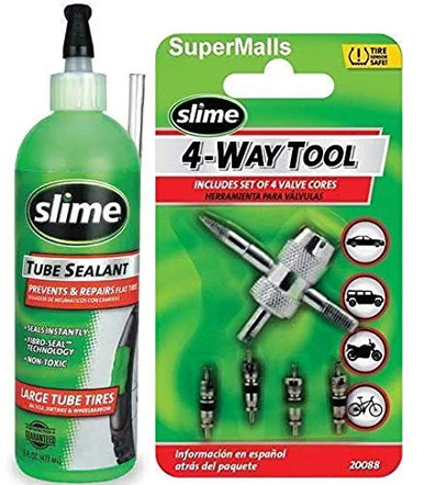 Tire Slime 16 oz Sealant, Squeeze Bottle Container Type & 4-Way Valve ...