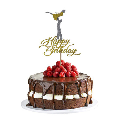 Cake Topper dancer Happy Birthday Laser Cut Mdf Glitter Foamy 1 PC ...